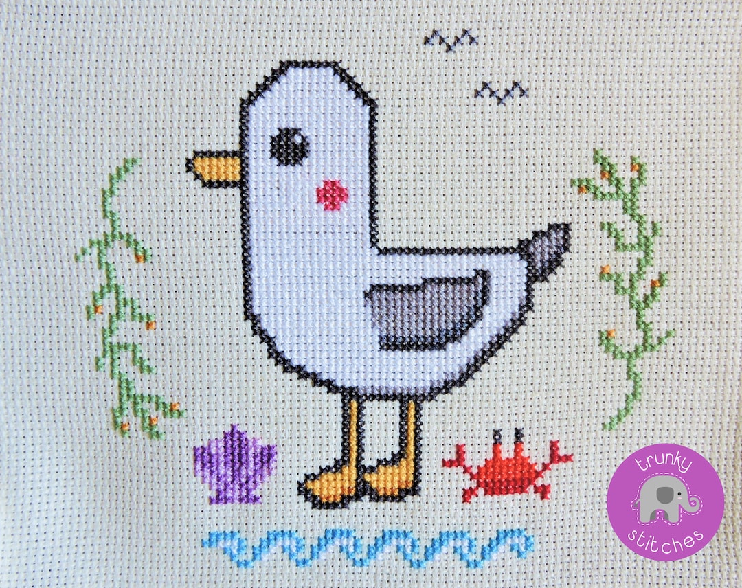 Easy Seagull Cross Stitch Pattern Chart | Suitable for Beginners ...