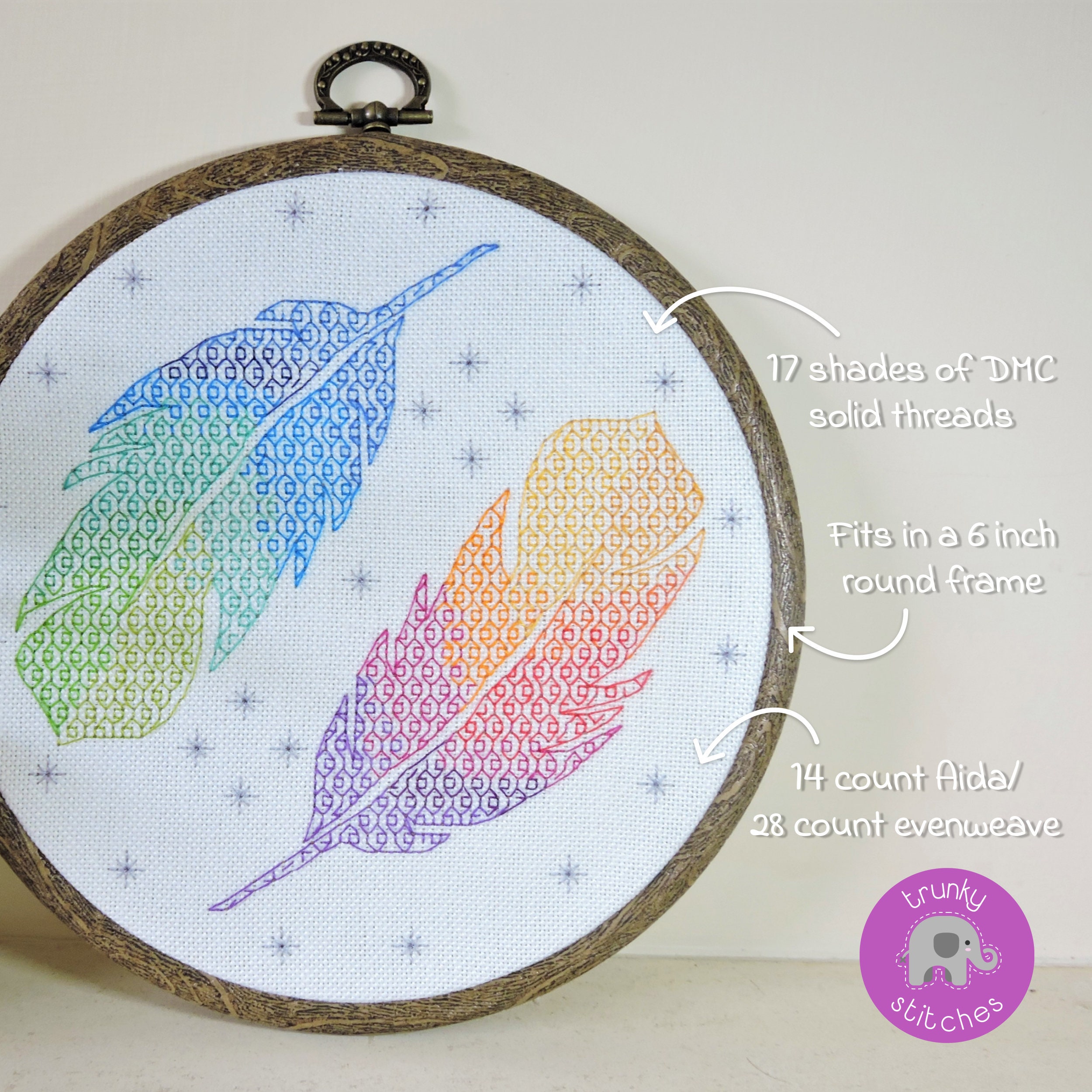 Blackwork Feathers Pattern Peacock and Phoenix Feathers | Etsy