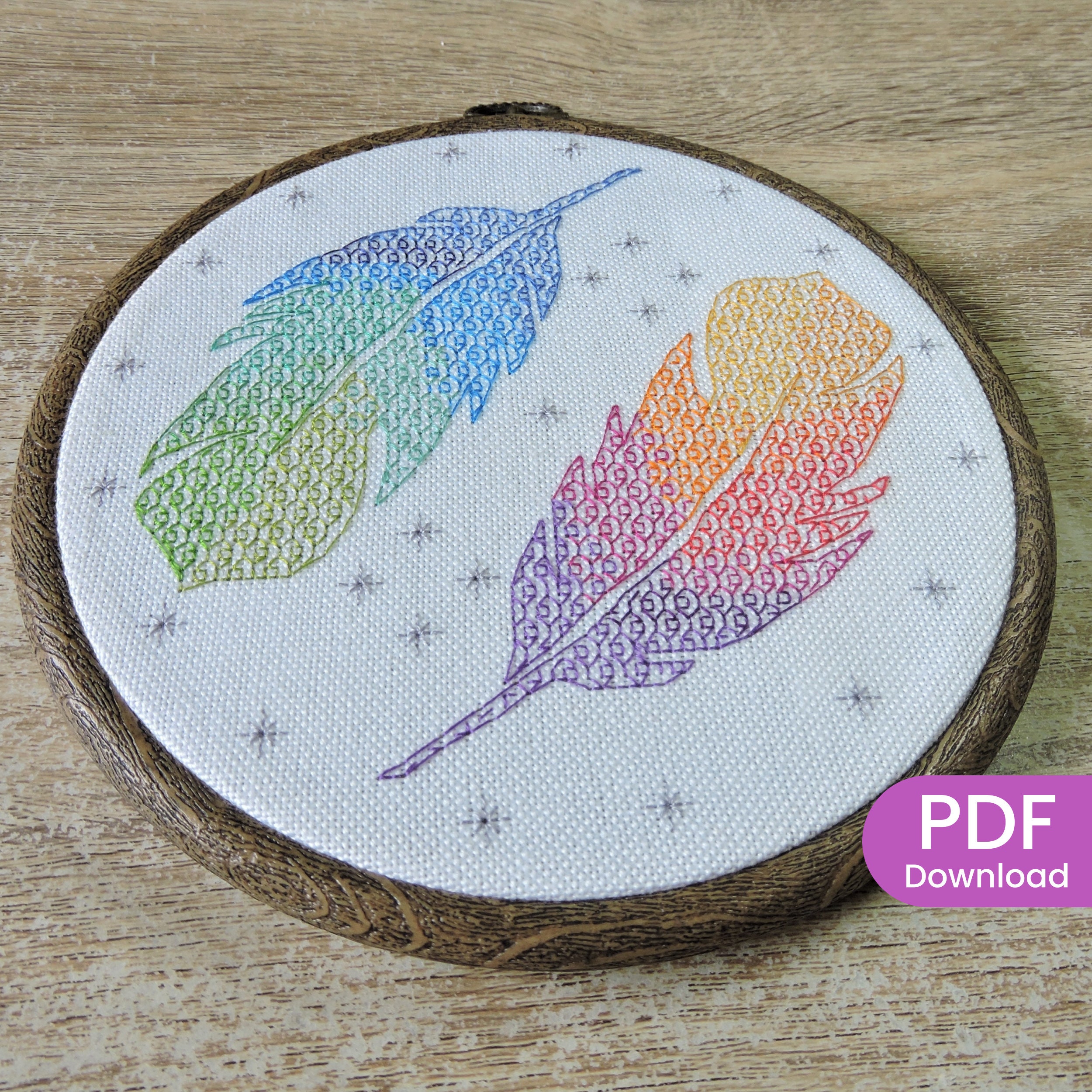 Blackwork Feathers Pattern Peacock and Phoenix Feathers | Etsy