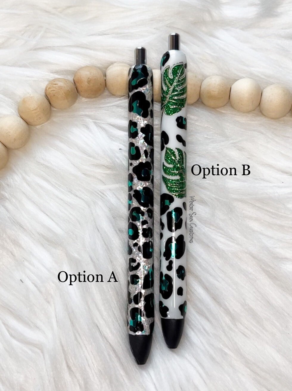 Monstera Leaf Stapler & Pen Set Epoxy Glitter Pen Cheetah Gift Set - Etsy