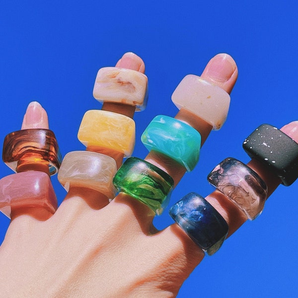 Resin Rings - Etsy