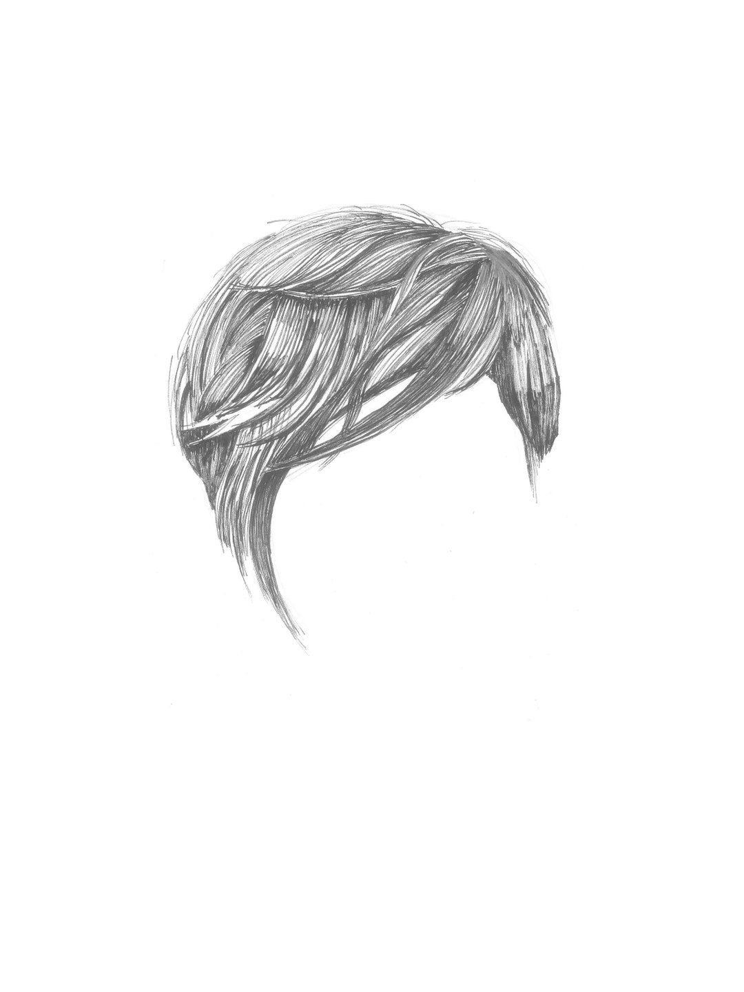 Pixie Haircut, Woman Hair Drawing, Wall Art, Hair Art, Hair Poster ...