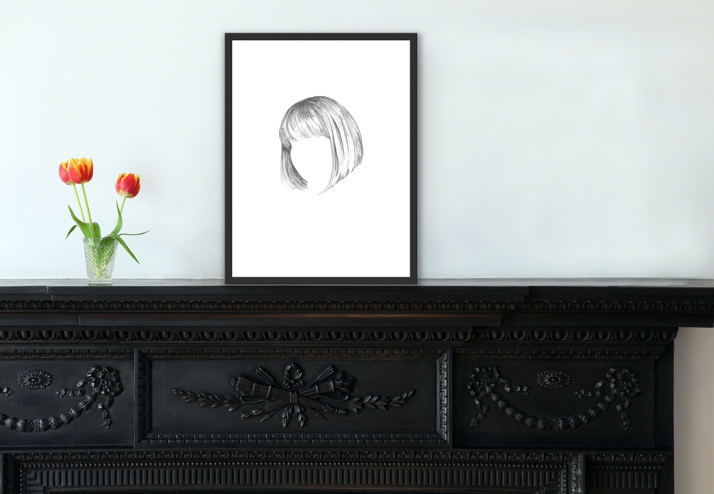 Hairdresser Poster, Bob Haircut, Hair Drawing, Hairstyle Haircut, Hair ...