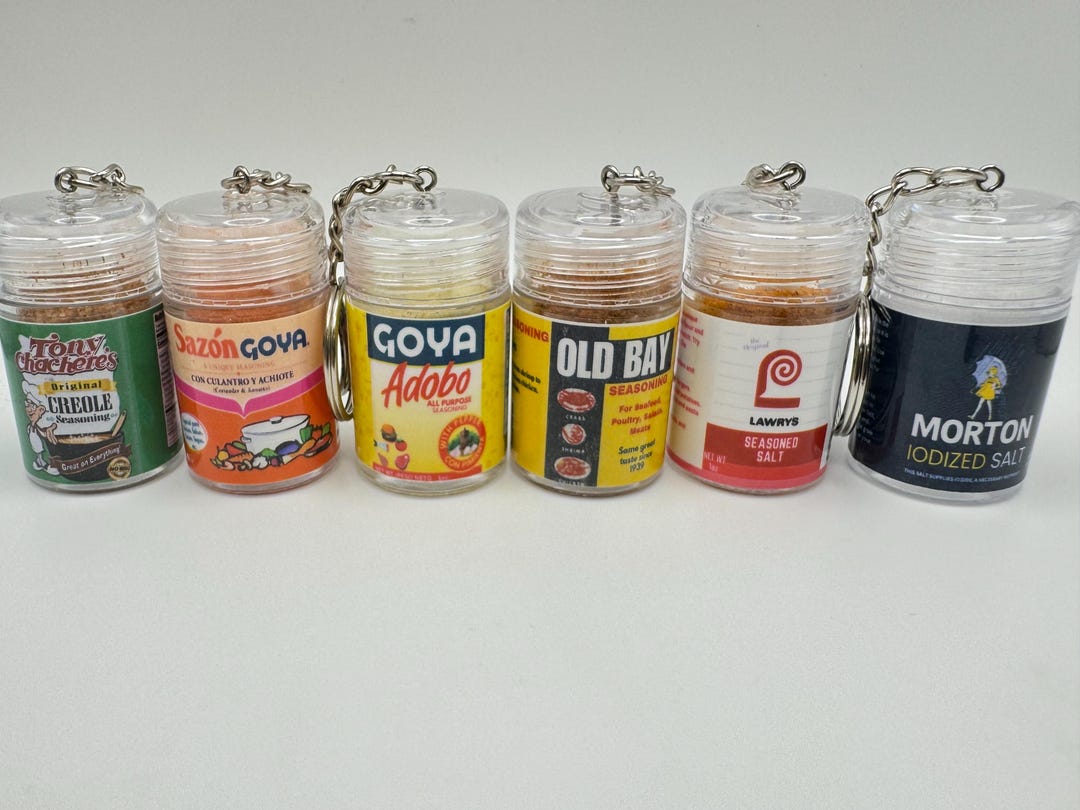 Food Seasoning Keychain Adobo Tajin Lawry's Sazon Old Bay Creole Salt ...