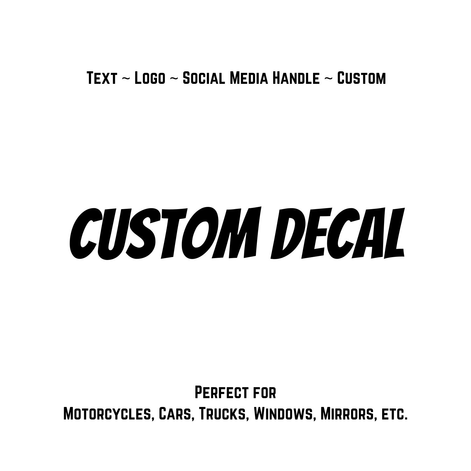 Custom Vinyl Decal~ Custom Decal~ Motorcycle Decal~ Car Decal~ Window ...
