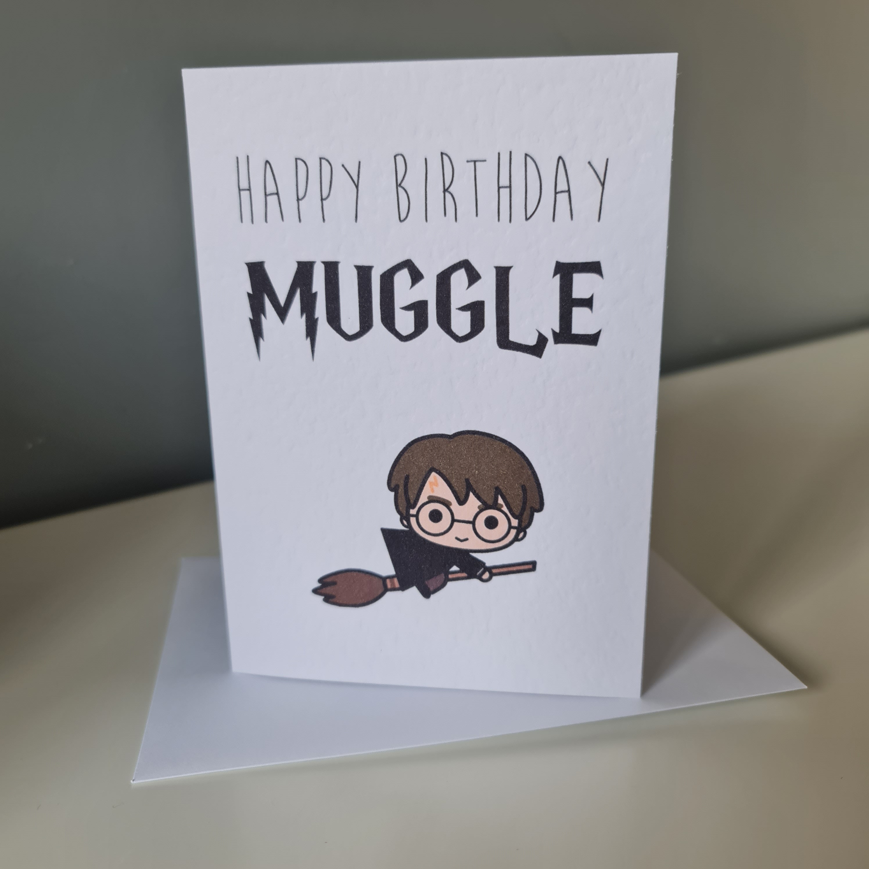 Birthday Muggle HP Happy Birthday Funny Birthday Card Quote, Folded ...