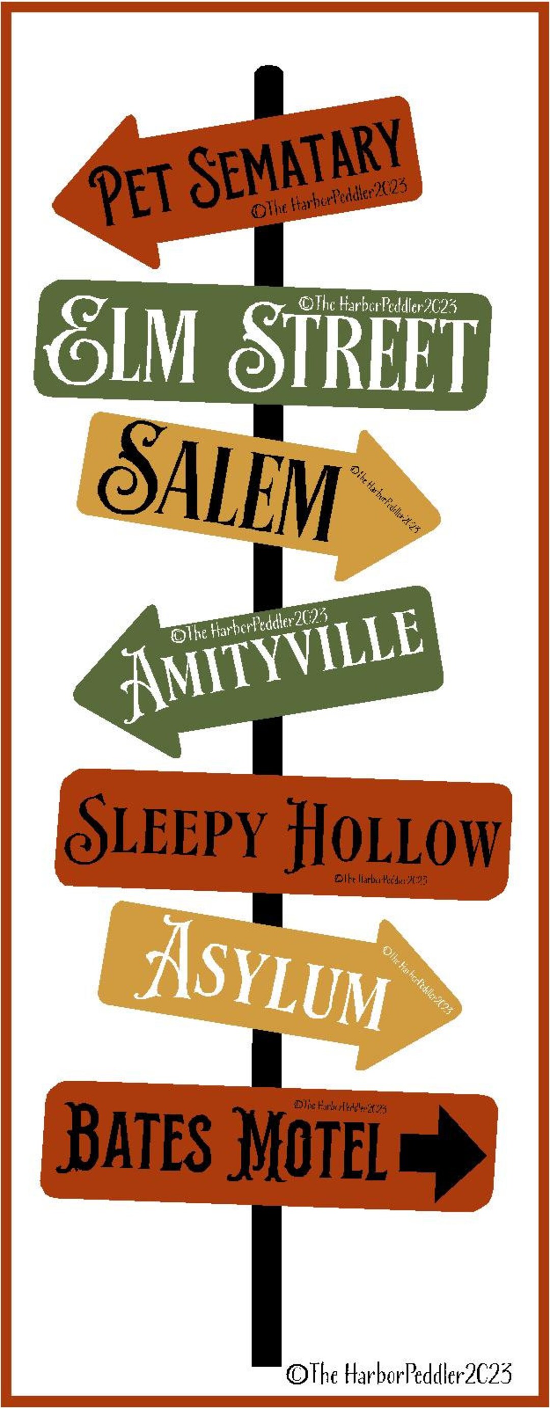 Directional Halloween Signs SVG File Digital Download Halloween Asylum ...
