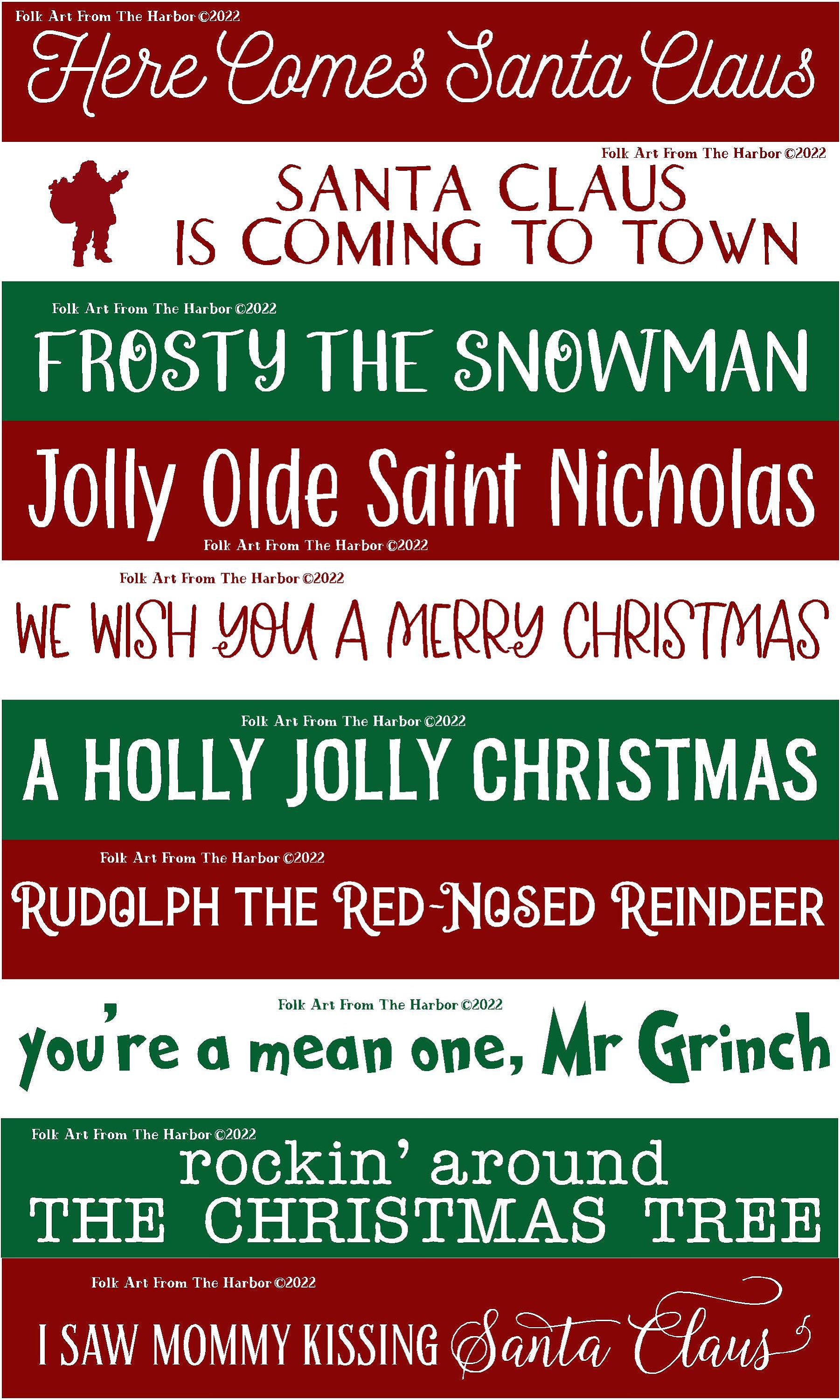 10 Children's Christmas Song Titles SVG - Etsy