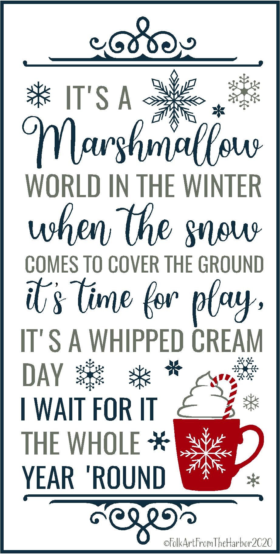 It's A Marshmallow World SVG - Etsy