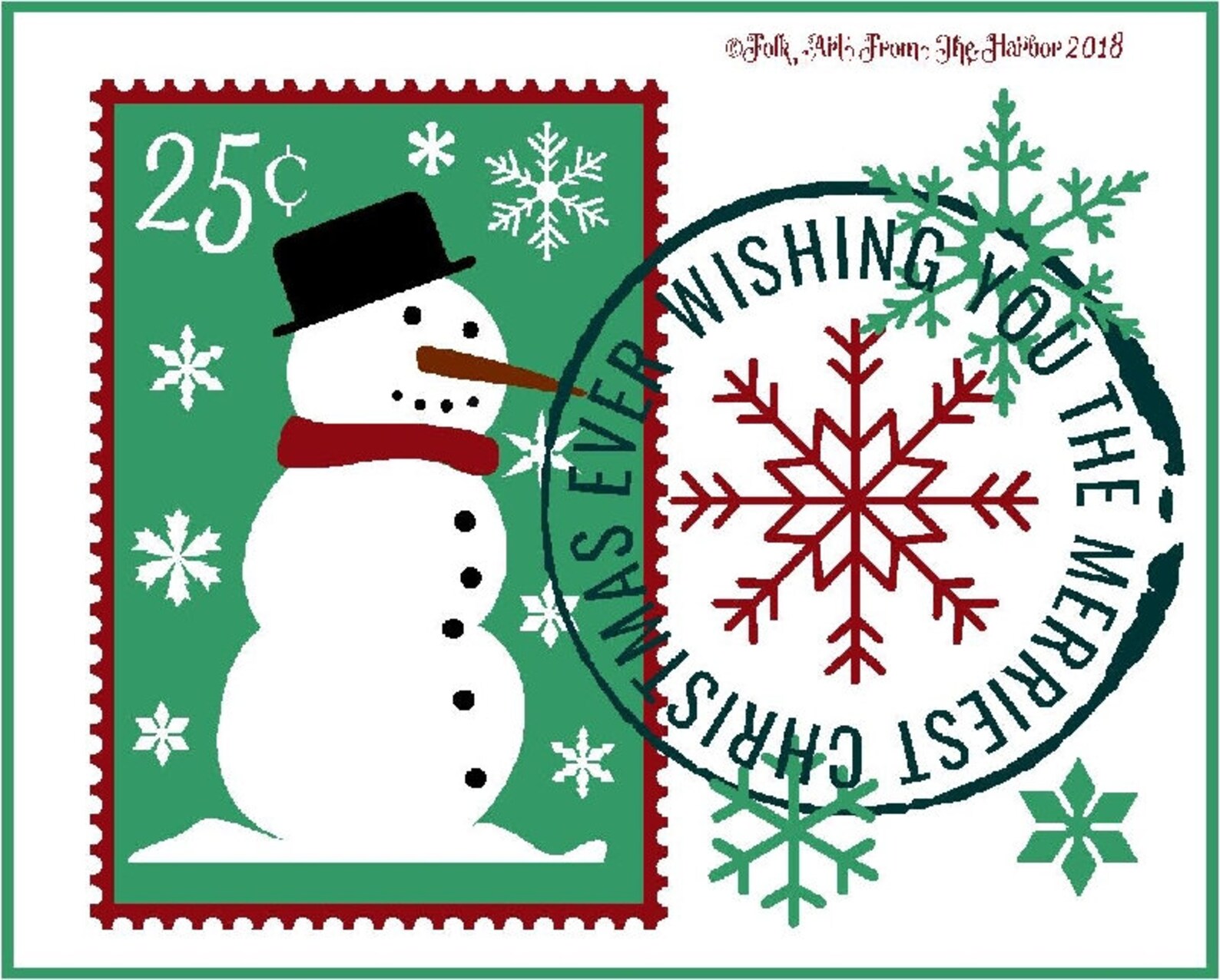Snowman Stamp SVG - Etsy