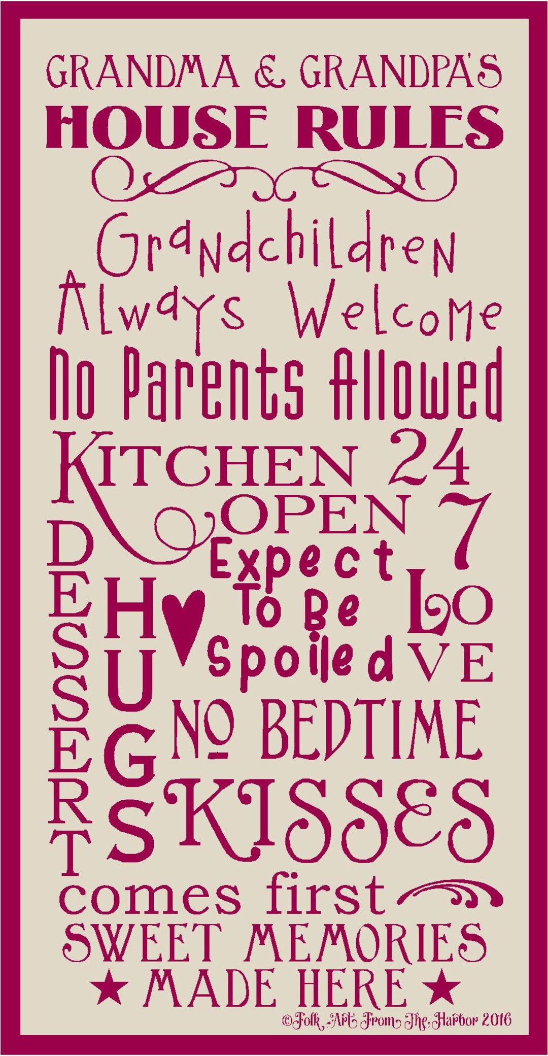 Grandma and Grandpa's House Rules SVG - Etsy