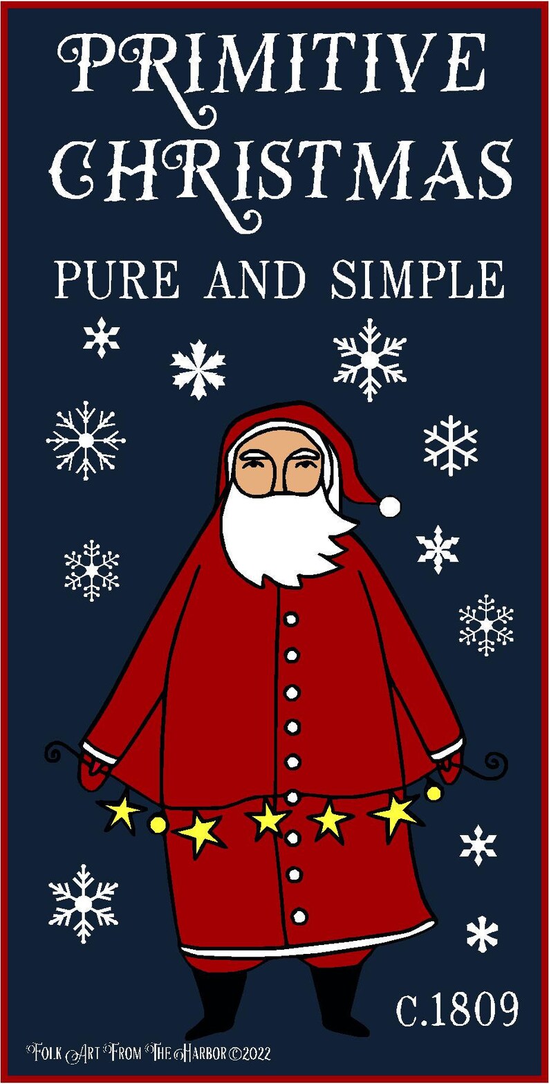 Primitive Christmas Santa SVG PDF Png Digital Download - Etsy
