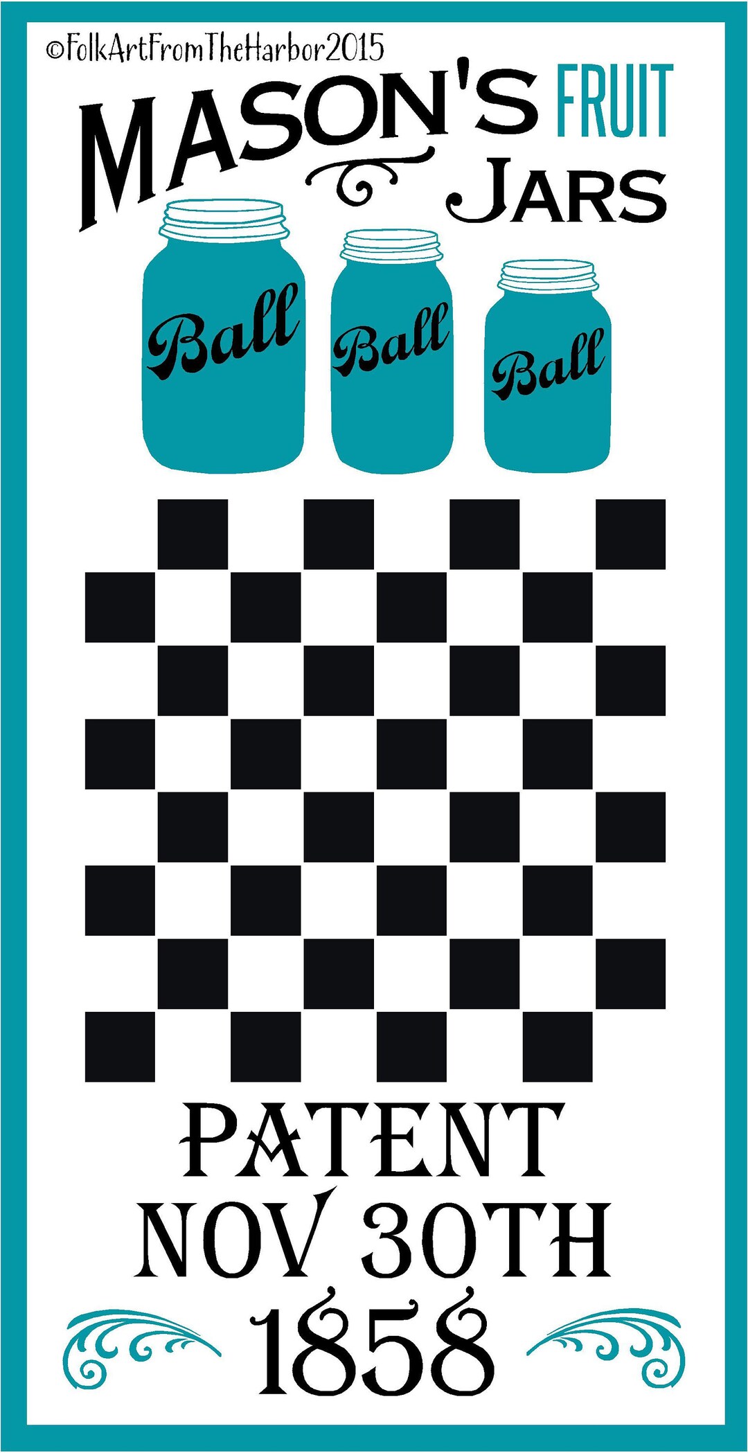 Mason Fruit Jars Checkers Game Board SVG - Etsy