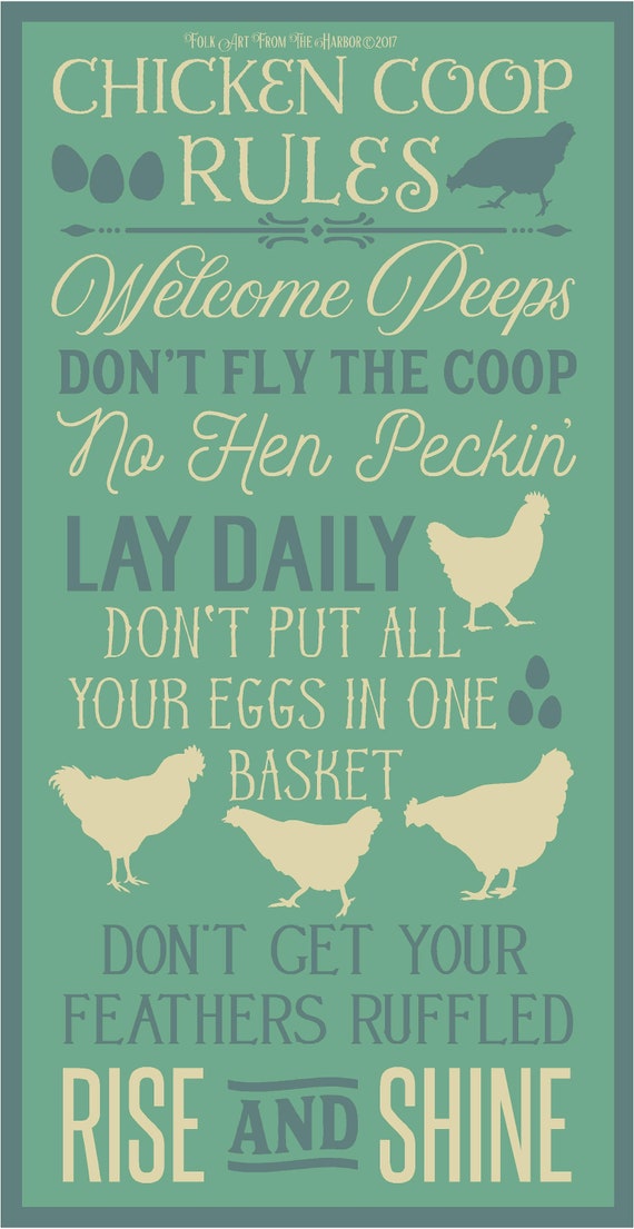 Chicken Coop Rules SVG | Etsy
