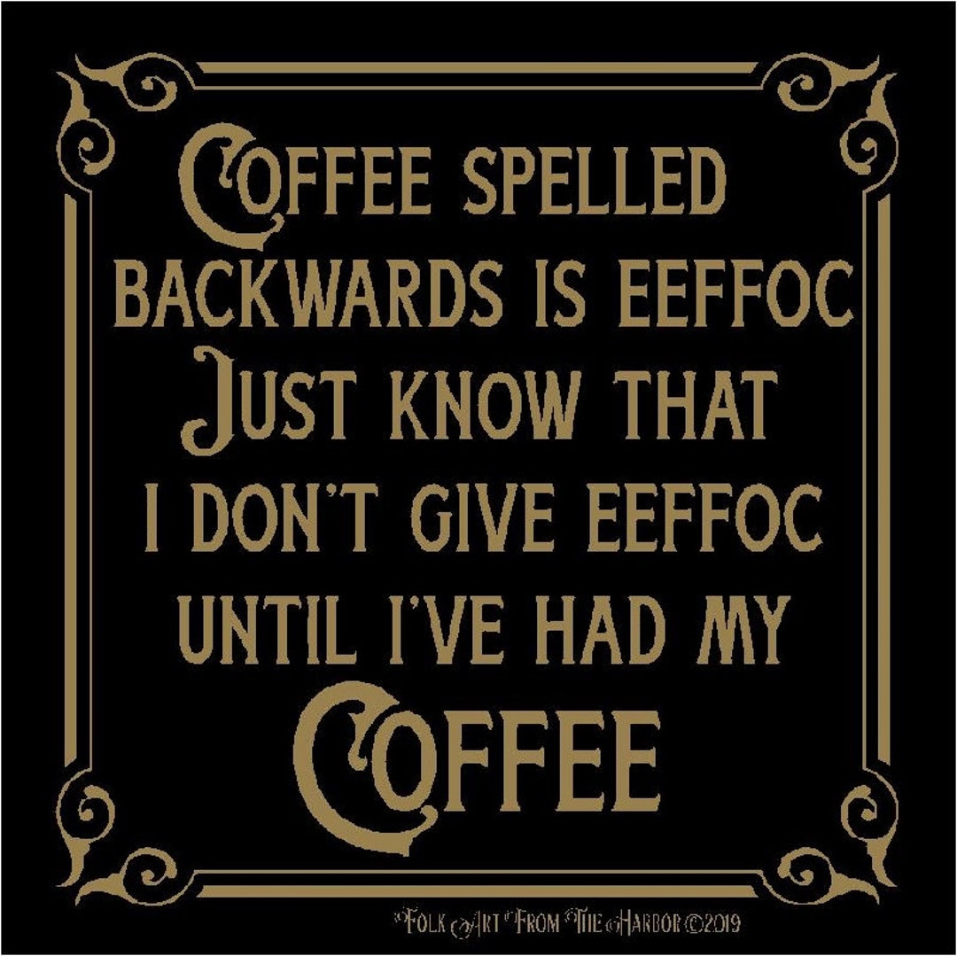 Coffee Spelled Backwards SVG - Etsy