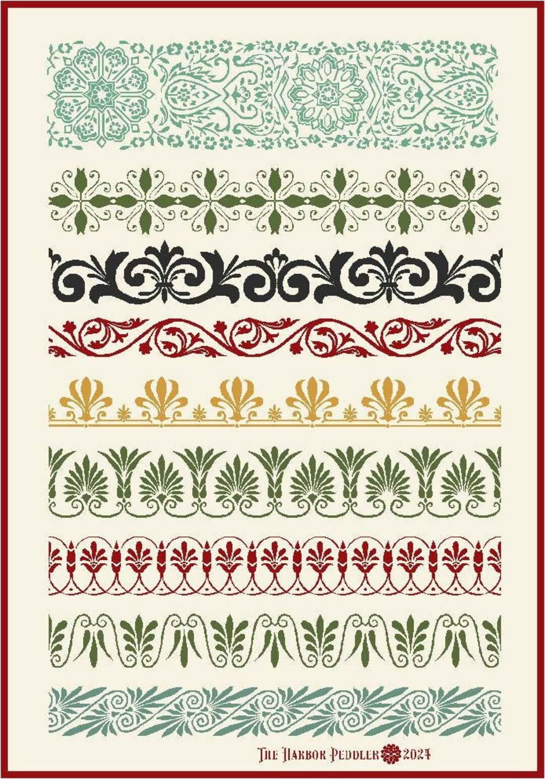 Decorative Borders 3 SVG PDF Png Digital Download Colonial Early ...