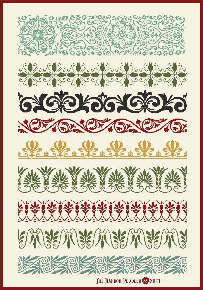 Decorative Borders 3 SVG PDF Png Digital Download Colonial Early ...