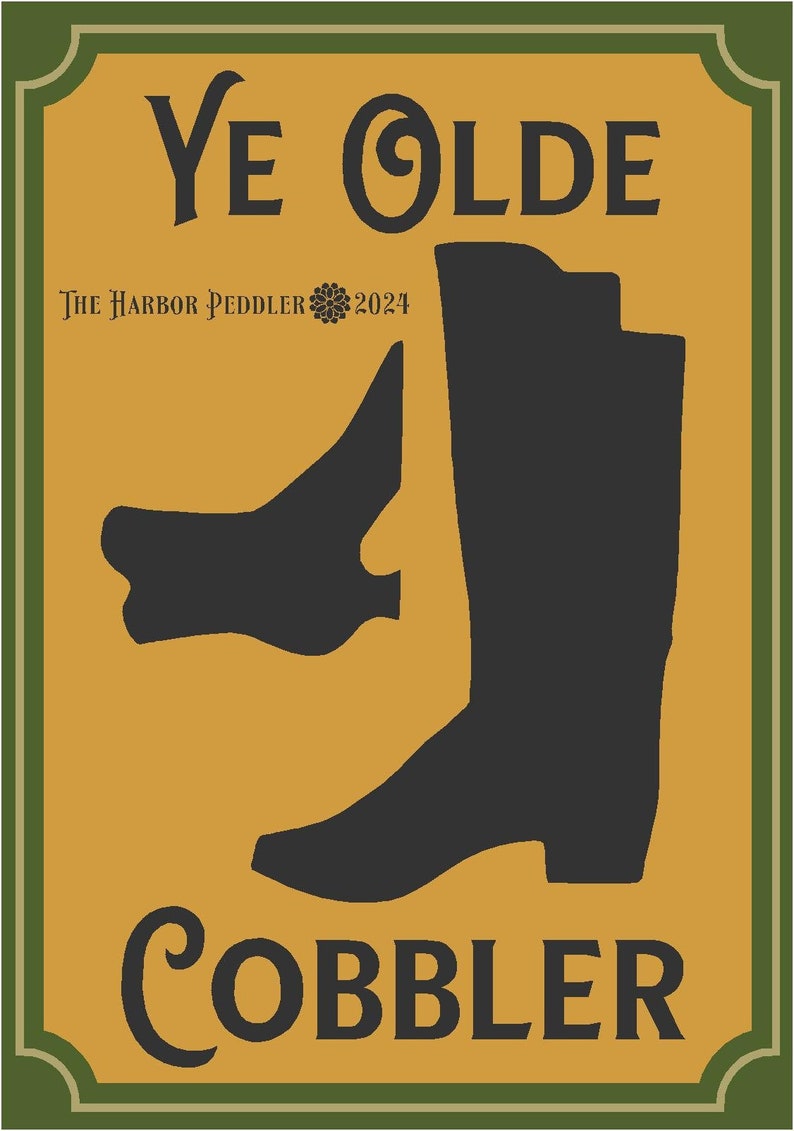 Ye Olde Cobbler SVG Pdf Png Olde Vintage Advertisements - Etsy