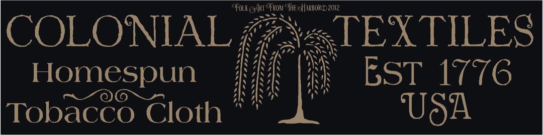 Colonial Textiles SVG File Digital Download Historic Willow Tree ...