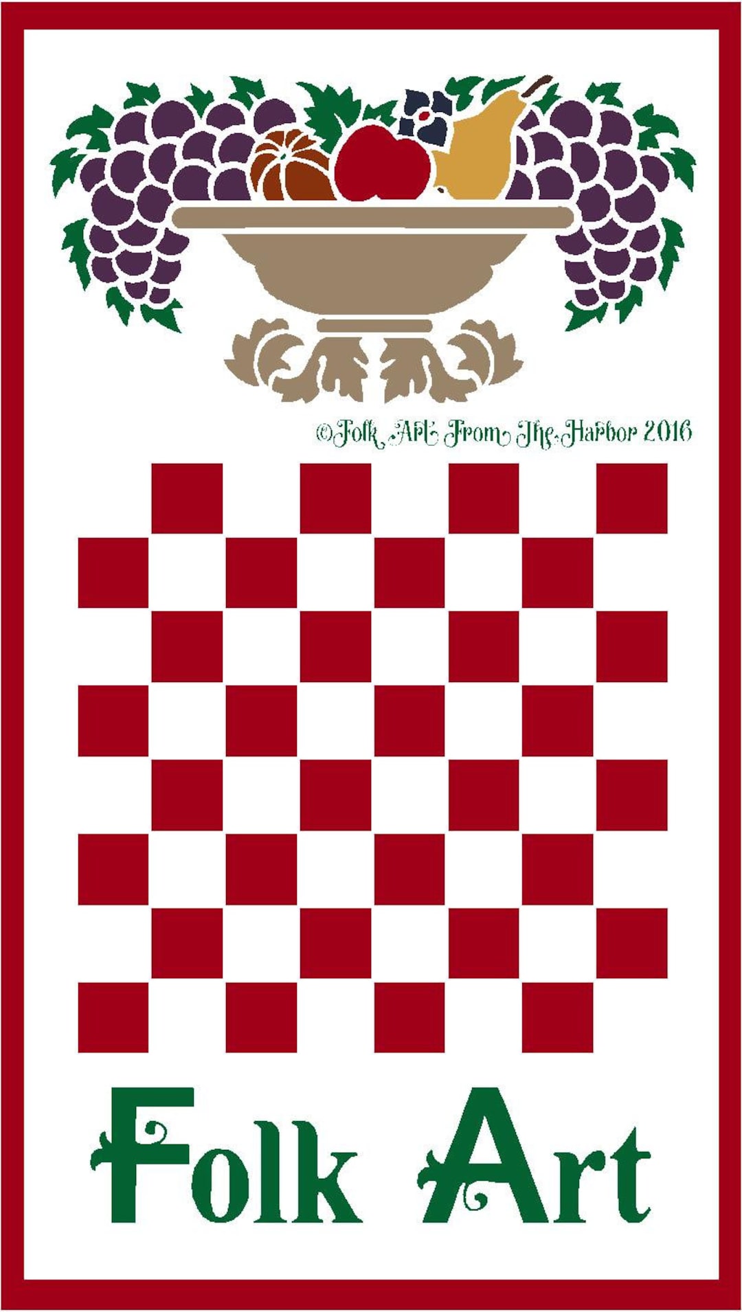 Fruit Folk Art Checkers SVG - Etsy