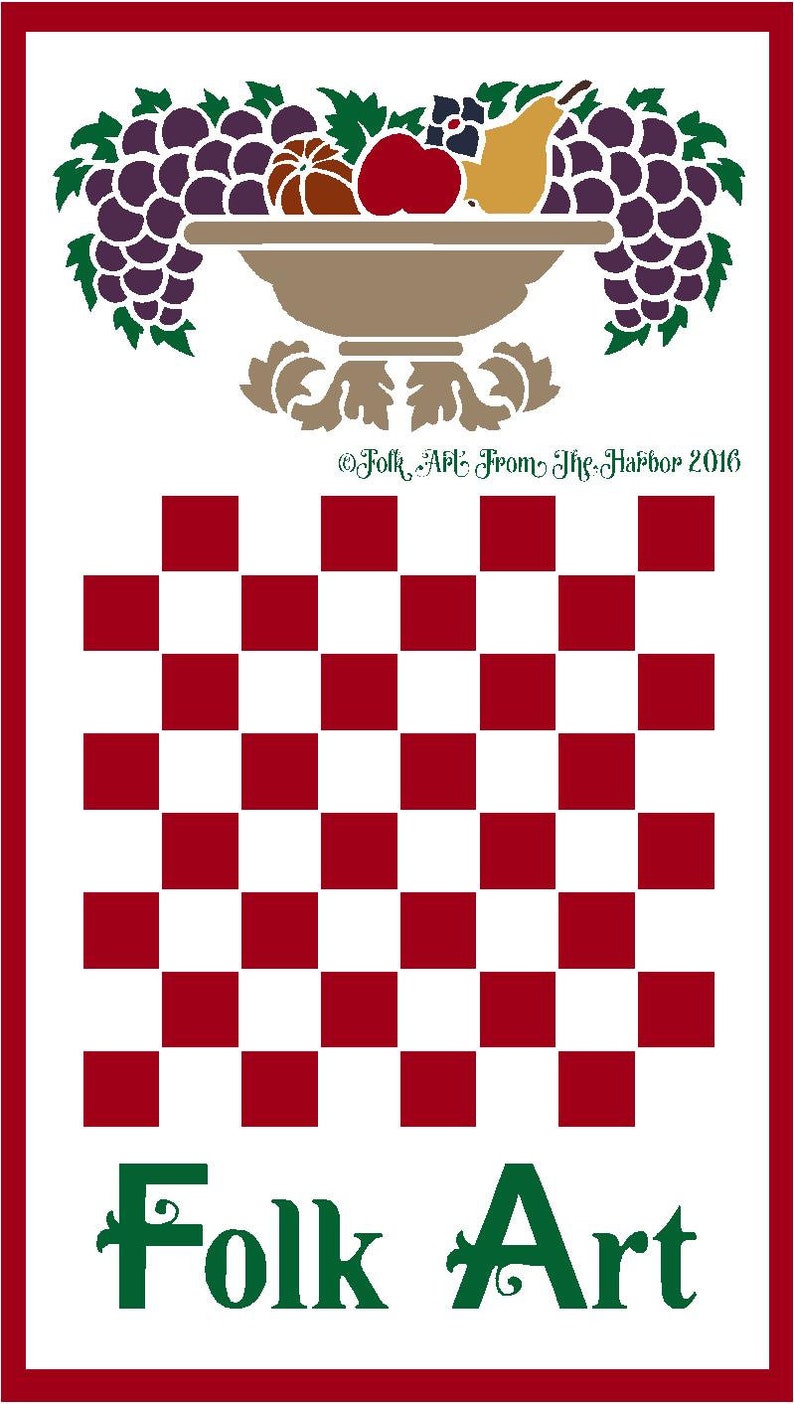 Fruit Folk Art Checkers SVG - Etsy