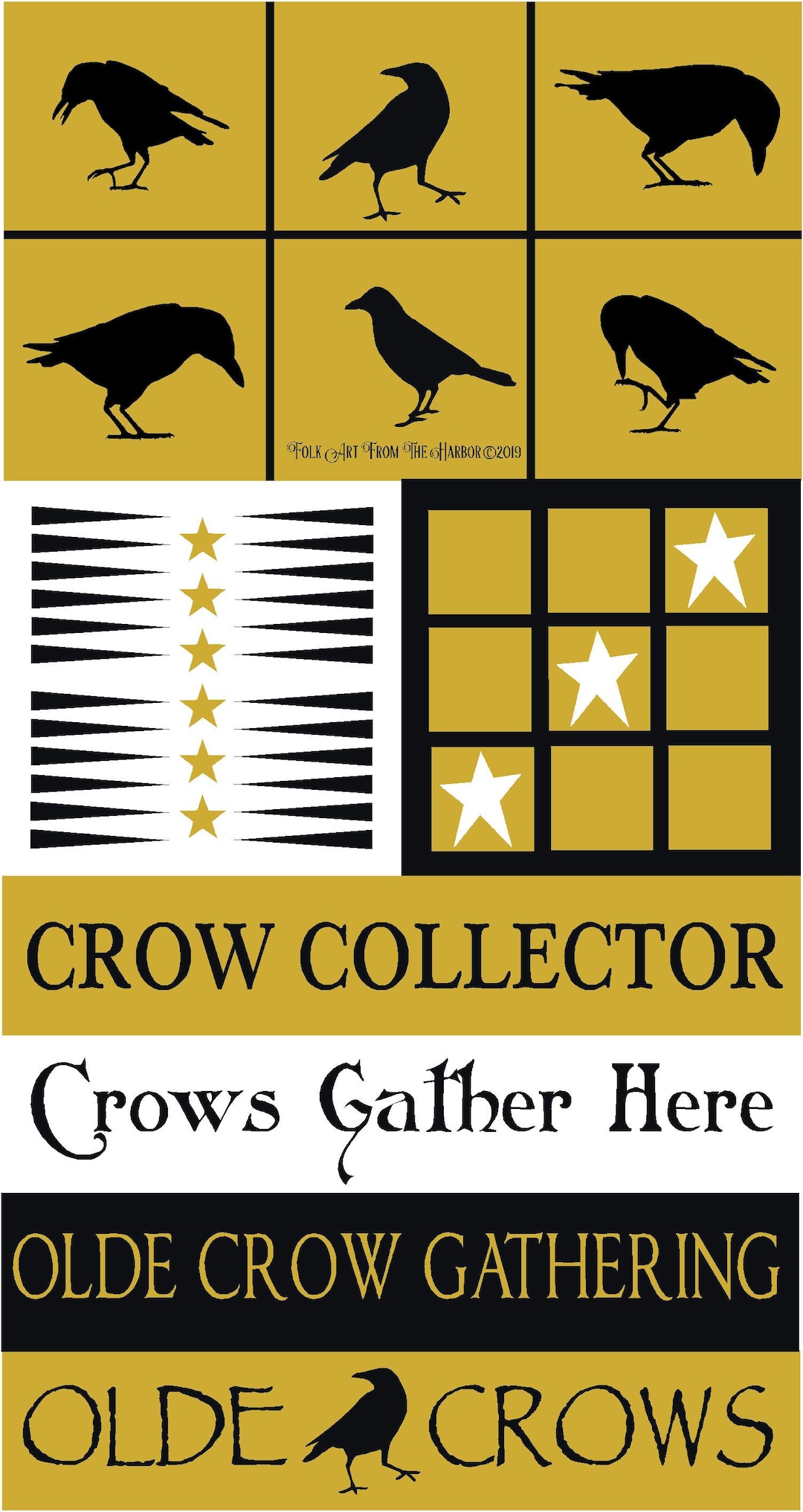 Crow Sampler Set SVG - Etsy