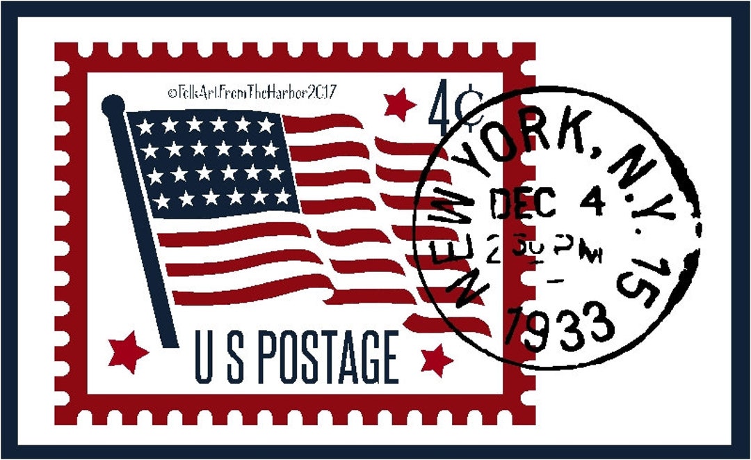 USA Flag Stamp SVG - Etsy
