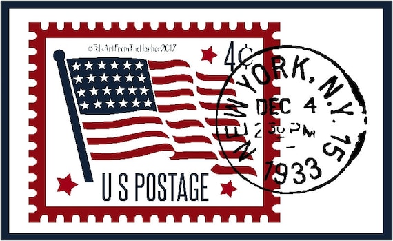 USA Flag Stamp SVG | Etsy