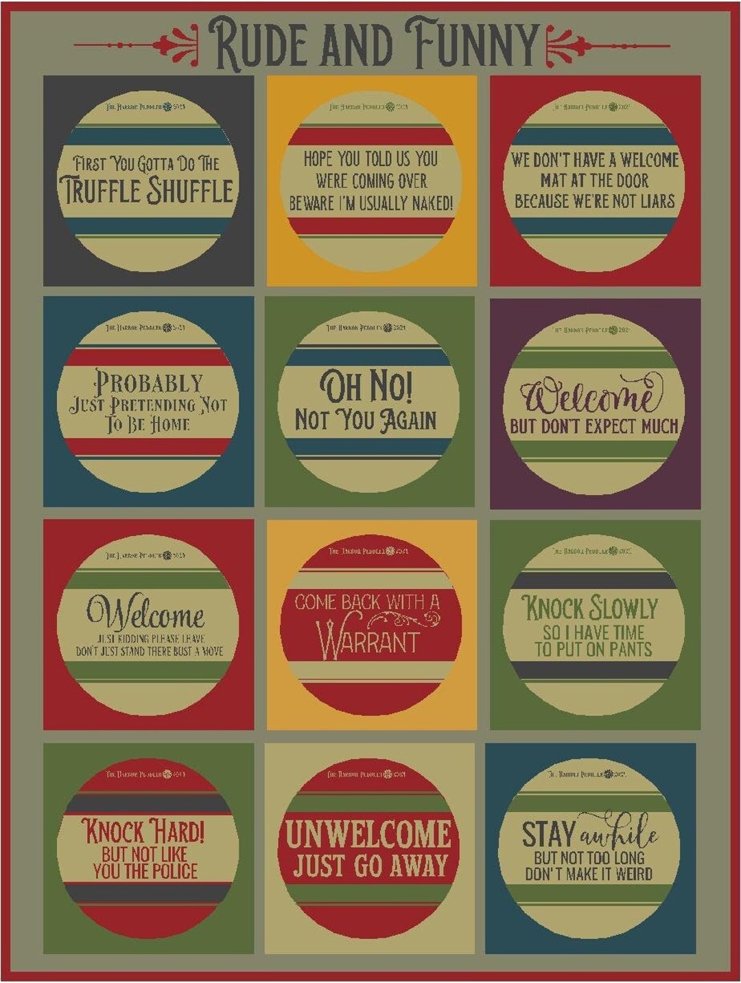 Rude and Funny Front Door Phrases SVG PDF Png Digital Download Round 12 ...