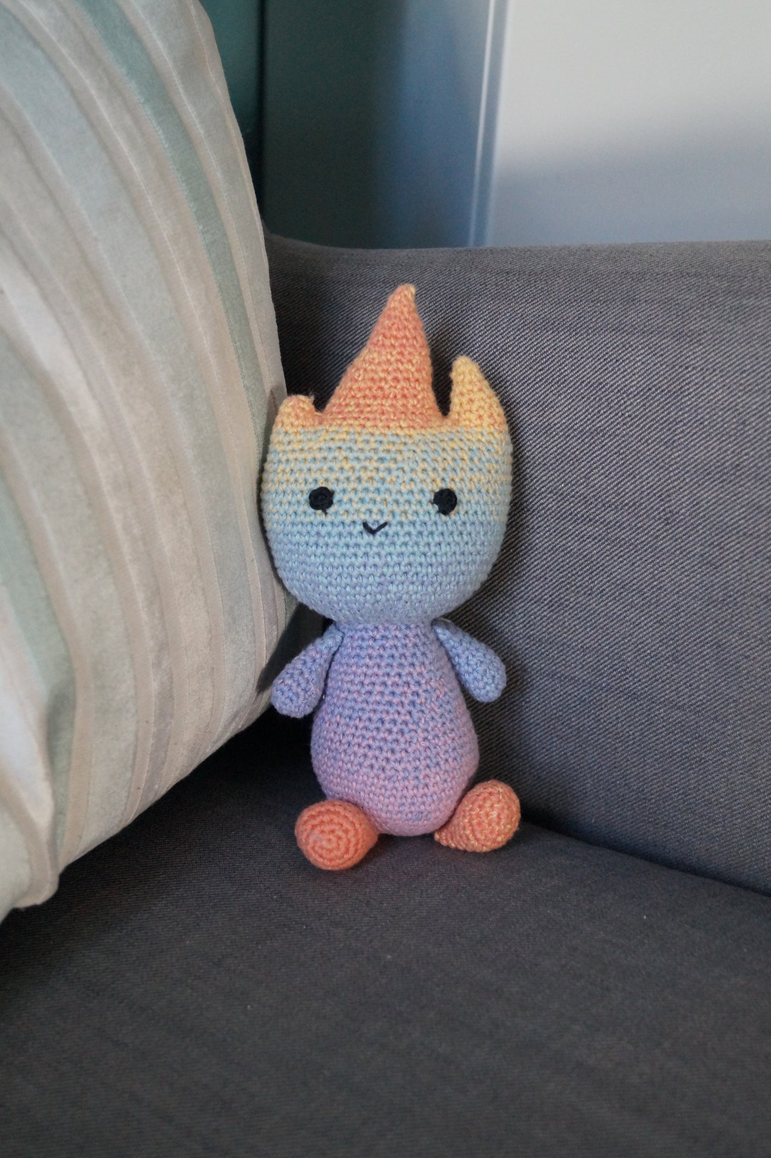 Dara the Flame, Colorful Cuddly Toy, Crocheted Toy, Handmade Cotton ...