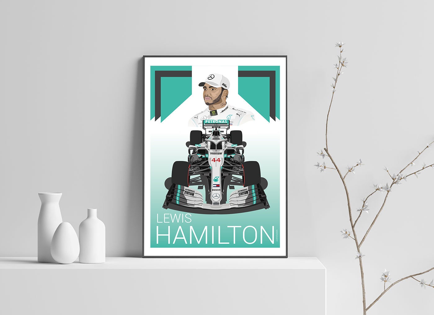 Lewis Hamilton Mercedes AMG Petronas F1 Illustration Artwork - Etsy