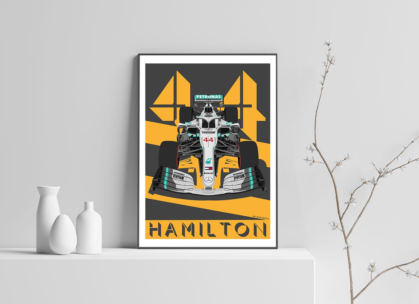 Lewis Hamilton Mercedes AMG Petronas F1 Illustration Artwork - Etsy