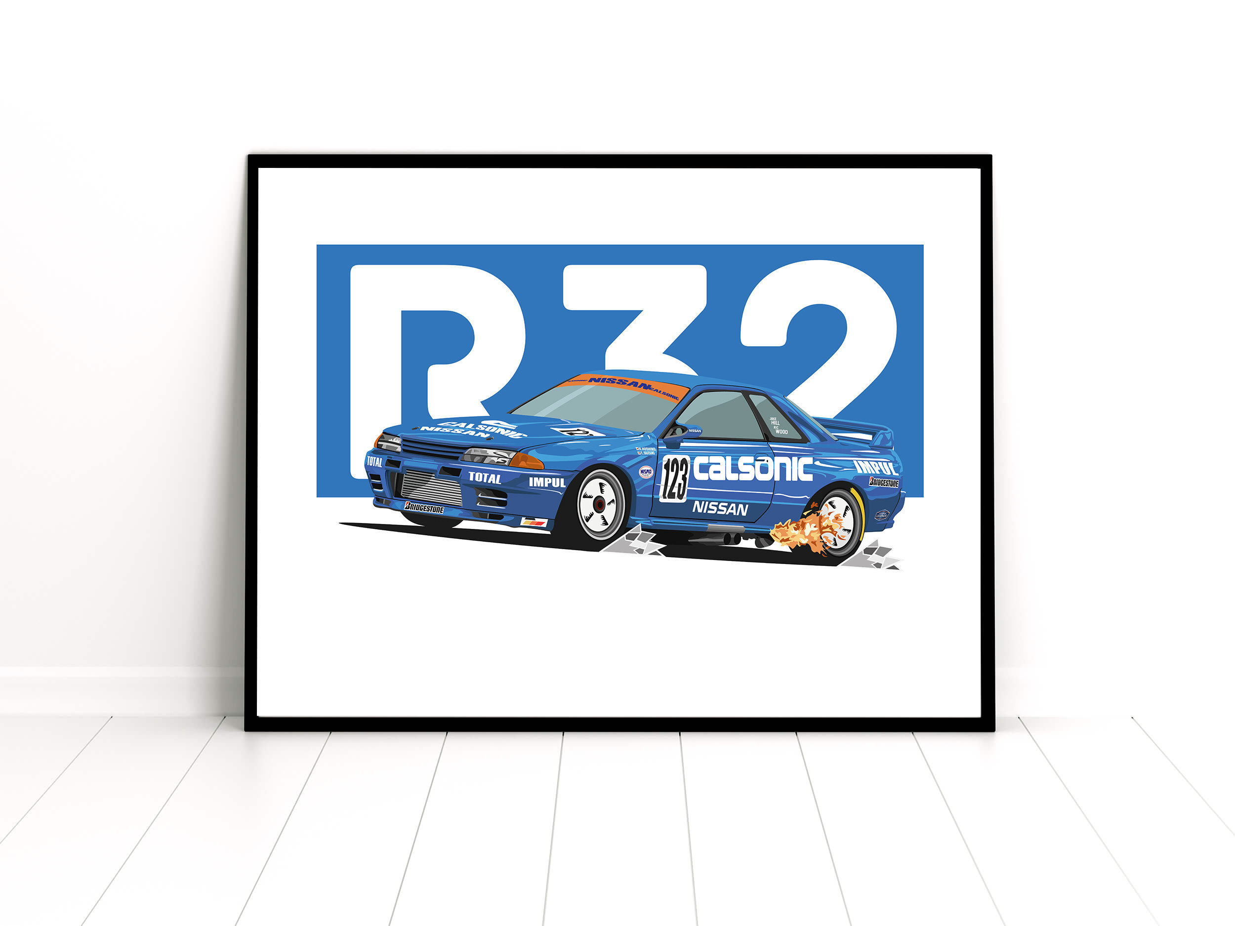 Nissan Skyline R32 Calsonic Motorsport Illustration Artwork Print - Etsy.de