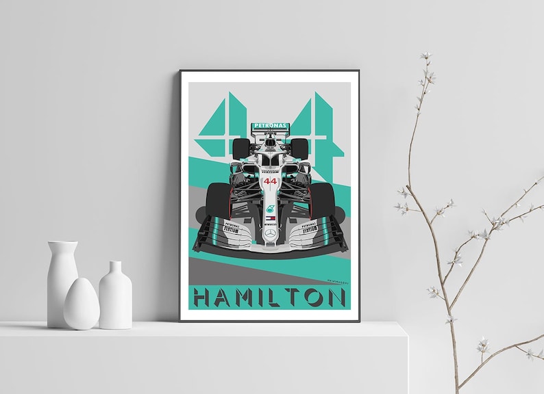 Lewis Hamilton Mercedes AMG Petronas F1 Illustration Artwork - Etsy