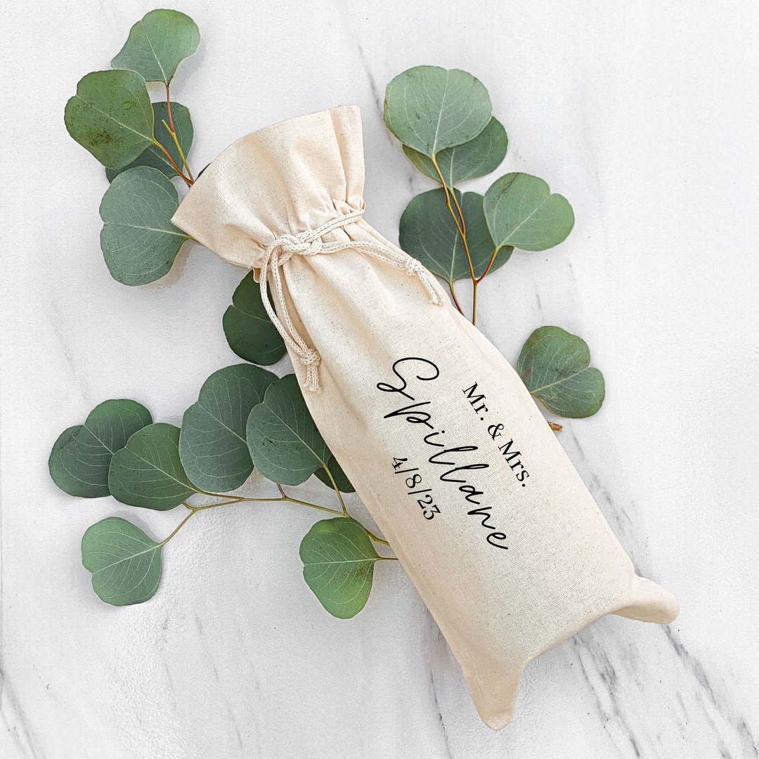 Personalized Champagne Bags | Wedding Gift | Bridal Shower | Mr. & Mrs ...