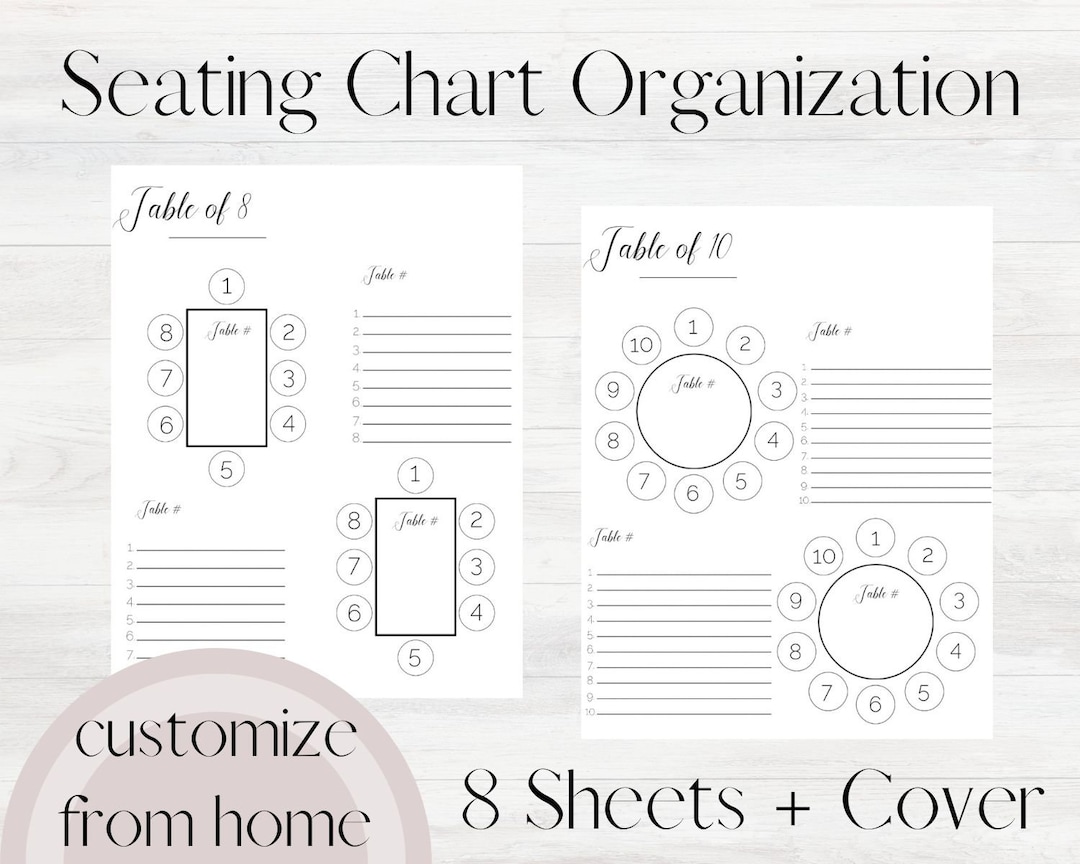 Seating Chart Printable Organization Guide | Wedding Seating Chart ...