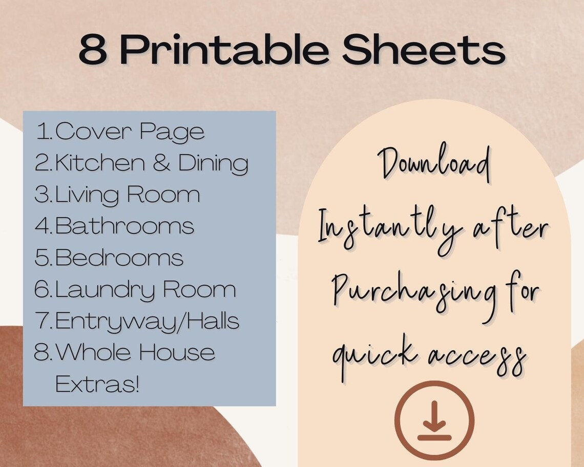 Whole House Deep Cleaning Guide / Printable Home Cleaning - Etsy