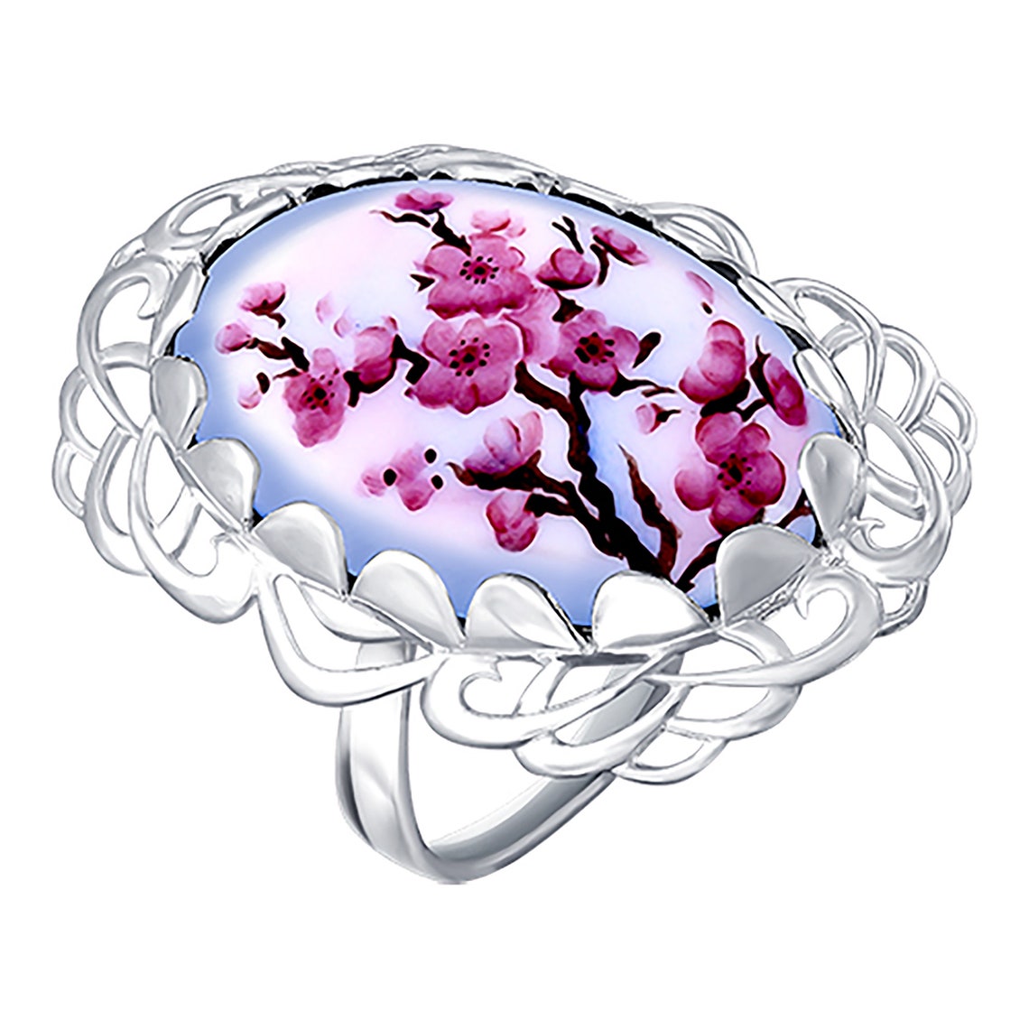 Sakura Ring Cherry Blossom Ring Big Ring Gift | Etsy