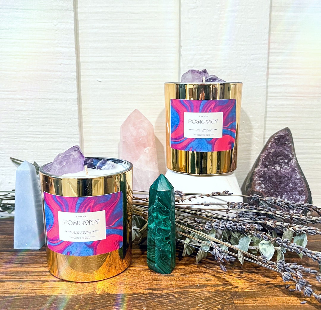 Crown Chakra - Positivity Amethyst Candle - Etsy