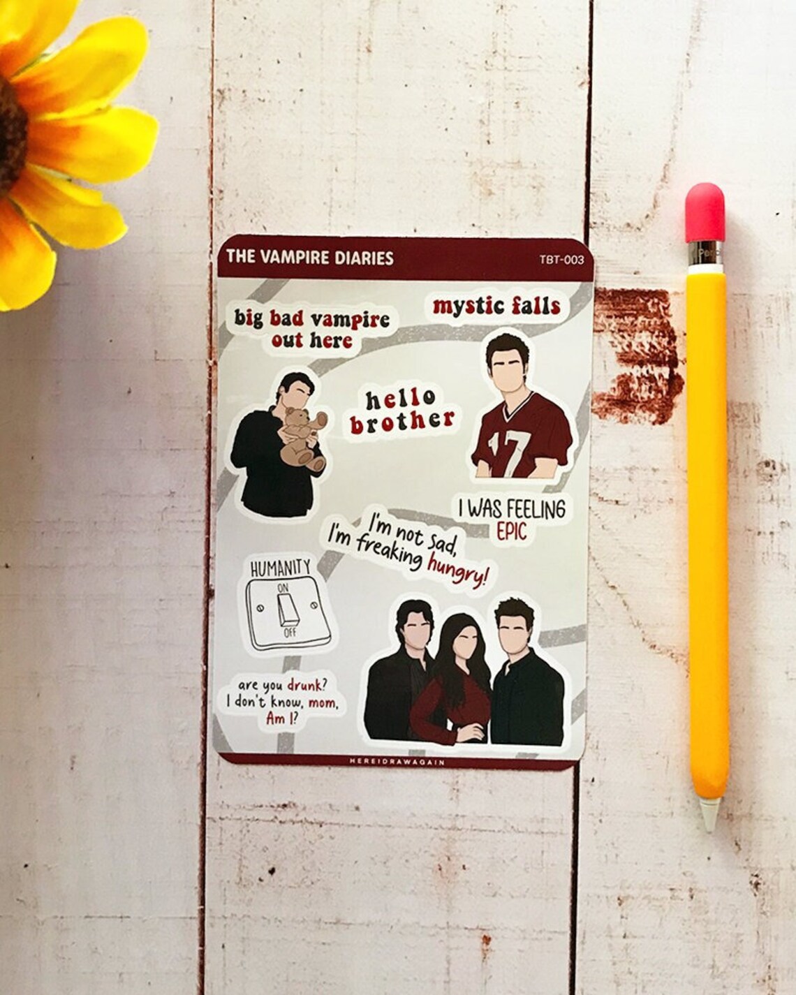 The Vampire Diaries STICKER SHEET | Etsy