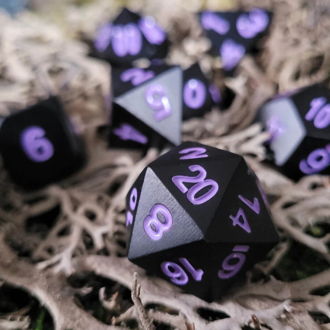 Black Raven Lavender Metal Dnd Dice Set Dungeons and Dragons 7 Dice RPG ...