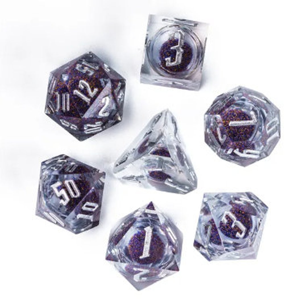 Violet Veil Liquid Core Resin Dnd Dice Set Dungeons and Dragons ...