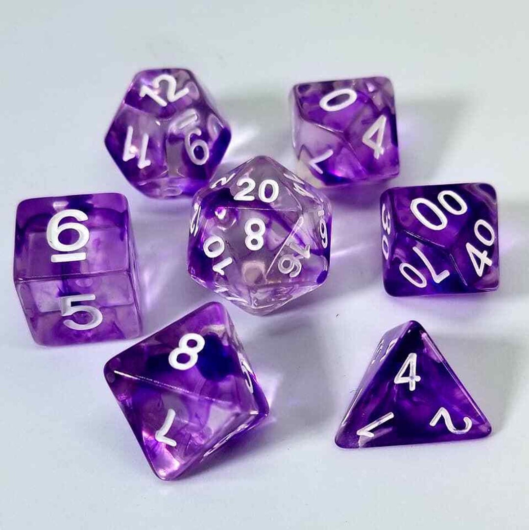 Nebulous Purple Dnd Dice Set Dungeons and Dragons 7 Dice - Etsy