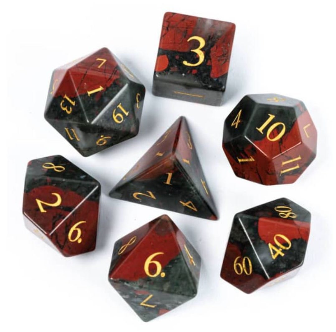 Bloodstone Gemstone Dnd Dice Set Dungeons and Dragons Dnd - Etsy