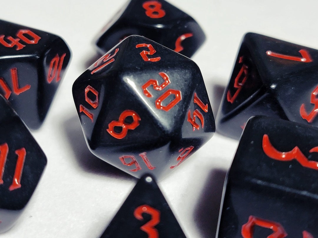 Red Orcish Script Dnd Dice Set Dungeons and Dragons 7 Dice RPG ...