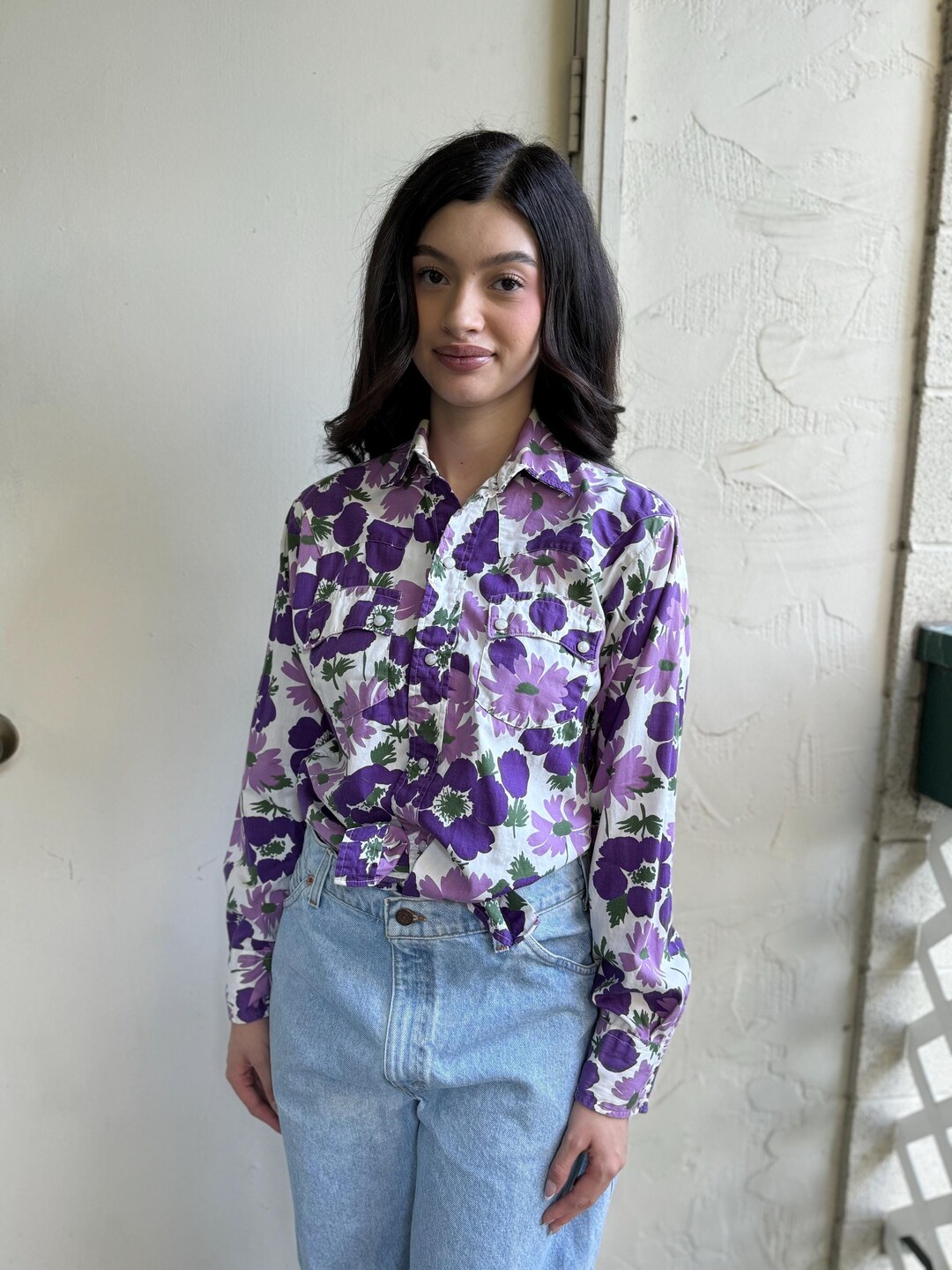 Vintage 1960s Levi's RARE Floral Western Shirt COLLECTOR Flowers Cotton ...