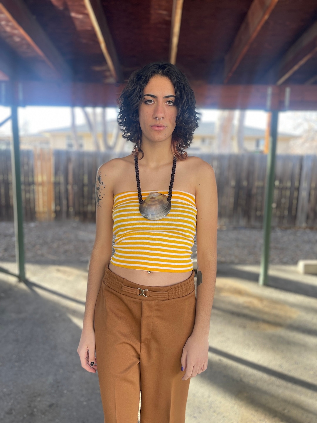 Vintage 1970s Glam Rock Studio 54 Striped Summer Yellow Hang Ten RARE ...