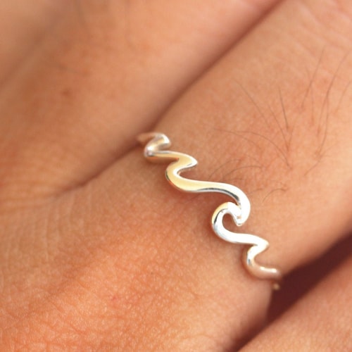 925 Sterling Silver Wave Ring Surfer Ring Silver Surf Ring - Etsy