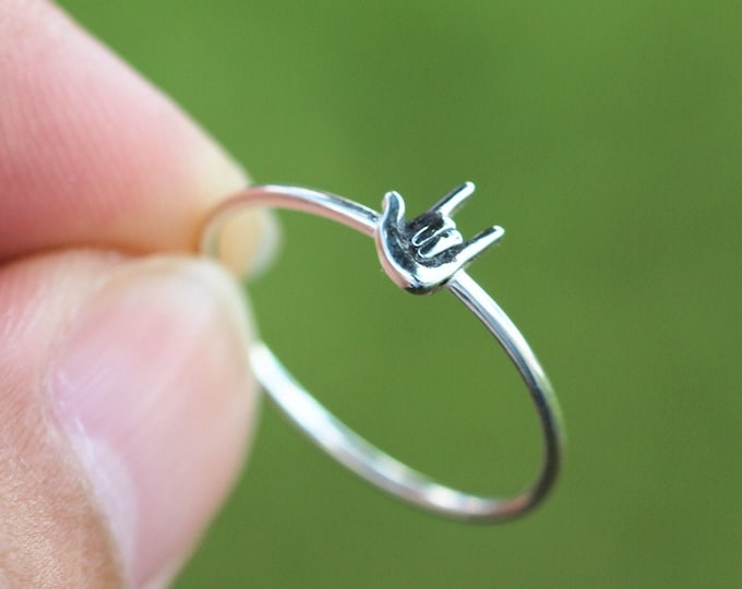 American Sign Language, Asl,couple, Boyfriend, I Love You Ring Sterling ...