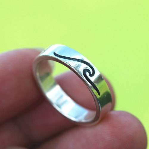 925 Sterling Silver Wave Ring Surfer Ring Silver Surf Ring - Etsy